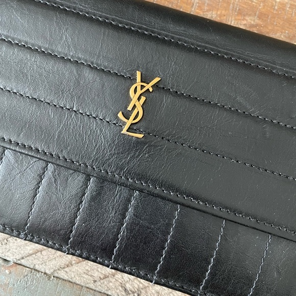 Saint Laurent | Bags | Saint Laurent Wallet Monogram Slg In Black ...